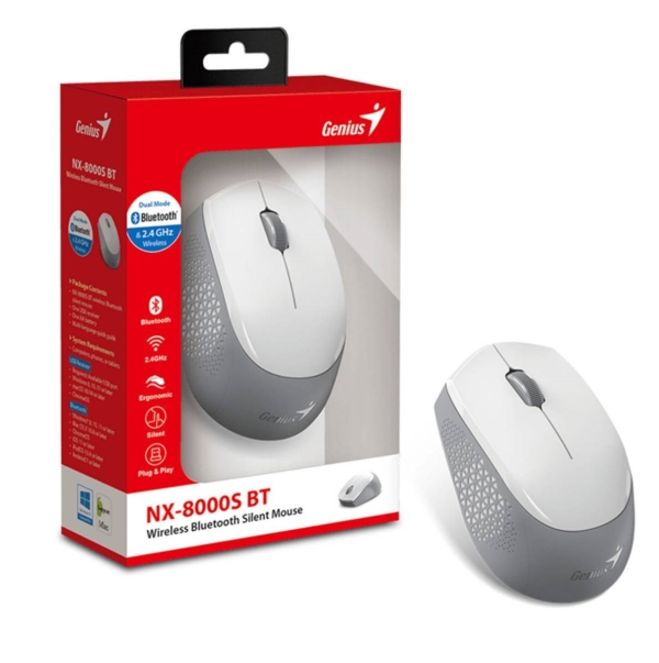 mouse genius nx 8000s wireless bluetooth blueeye silent ergonomico ...