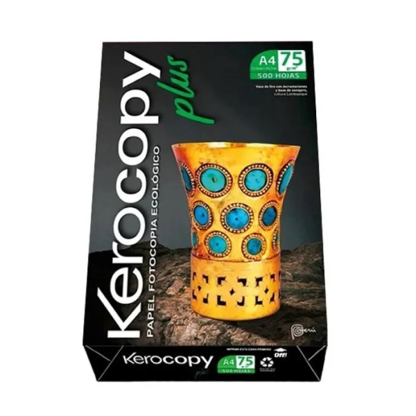 paquete de papel bond a4 kerocopy plus paquete 500 unidades